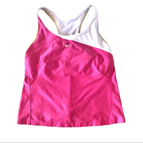 Nike | Tops | Nike Pink Workout Tank Top With Built In Bra Gym Tennis ...